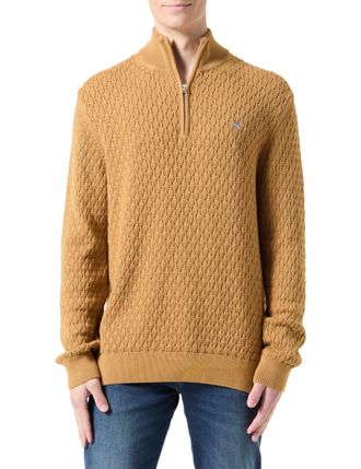 GANT Textured Cotton Half Zip