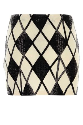 Blumarine Argyle Wool Cashmere Skirt - Multicolor
