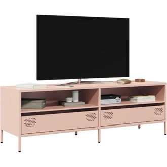 vidaXL Meuble tv rose 135x39x43,5 cm acier lamin&eacute; &agrave; froid - Vidaxl