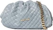 Marc Ellis Marc Ellis New York Sac à bandoulière pour femme en cuir véritable Made in Italy 24x15x19 cm, Ciel et argent, Taille unique