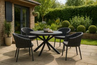 Destiny Sitzgruppe Molino mit ausziehbarem Esstisch Arona 145/199x145cm (4 Personen)