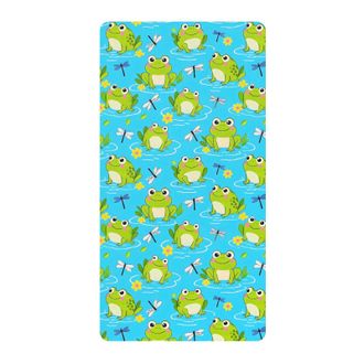Mnsruu Babybettlaken f&uuml;r Jungen und M&auml;dchen, Motiv: Frosch, Libellen, Lotusblatt, Spielbett und Mini-Kinderbett-Matratze, 68,6 x 99,1 cm