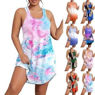 Generic Chemise de nuit pour femme - En coton - Longue - Sans manches - Pour femme - Grande taille - Amusante - Longueur genou - Sous-robe a&eacute;r&eacute;e - &Eacute;l&eacute;gante - 