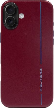 Piquadro unisex, Accessoires, Rouge, Taille: ONE Size Housse de t&eacute;l&eacute;phone en cuir pour iPhone 16 Plus