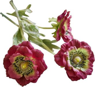 Loberon Deko-Blume 3er Set Inara, Naturgetreue Optik, Handgefertigt, Künstliche Christrose, Kunstblume, Dekoration, Eisendraht, Polyester, Kunststoff, lila