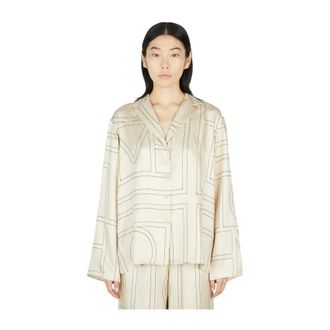 Toteme Femme, Blouses et Chemises, Beige, Taille: 34 FR Monogram Pyjama Shirt