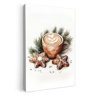MuchoWow &copy; Weihnachtsdeko Wandbilder 20x30 cm Wohnzimmer Wanddeko Schlafzimmer Weihnachtsgeschenke Zimmer Deko auf Wand Dekoration Wall Art Geschenke Kaffee - 