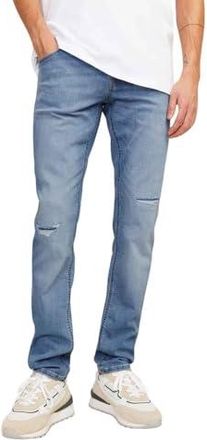Jack & Jones Jjiglenn Jjfox Sq 706 Noos Sweat à Capuche, Bleu Denim, 32W / 30L Homme