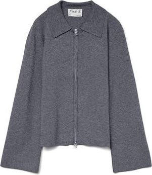 Vero Moda VMHANNA Cardigan en Tricot pour Femme, Gris fonc&eacute; m&eacute;lang&eacute;, XL