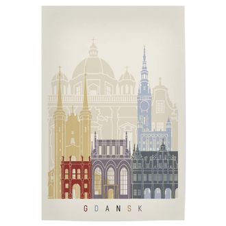 artboxONE Poster 45x30 cm St&auml;dte Gdansk Skyline hochwertiger Design Kunstdruck - Bild Gdansk Architektur Building