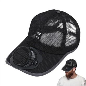 Generico Chapeau de ventilateur de refroidissement solaire rechargeable - UV Shield Trucker Baseball Cpp | Activit&eacute;s sportives de plein air ventil&eacute;es de protec
