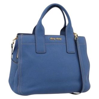 Miu Miu Sac cabas Pre-owned - Femme - Pre-owned - Bleu - Taille: ONE Size