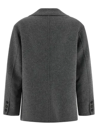 Max Mara Womens Gray Virgin Wool Blazer Clothing
