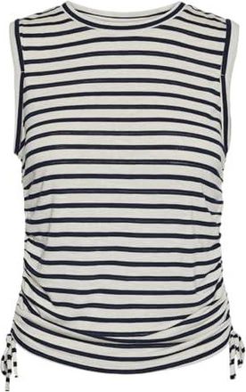 Vero Moda Vmholly SL JRS SPE Short Top, Doublure argenté/Rayures : Blazer Bleu Marine, L Femme