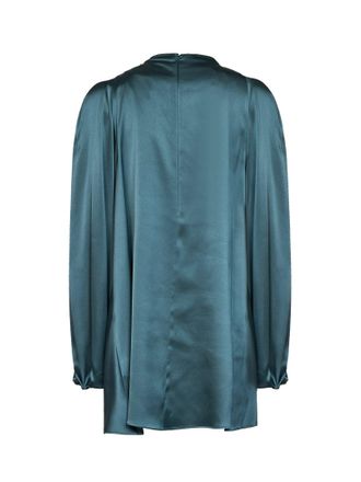 Giuseppe Di Morabito Asymmetric Cape-Collar Satin Mini Dress - Green
