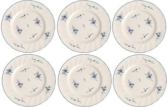 Villeroy & Boch Vieux Luxembourg Frühstücksteller 6er Set 20cm weiß blau