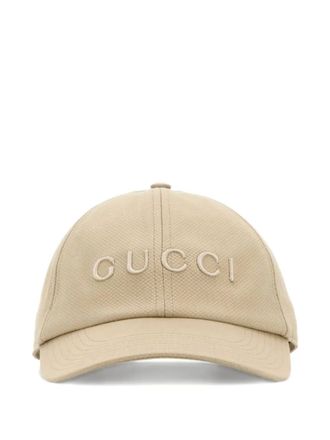 Gucci Baseballkappe mit Logo-Stickerei - Nude