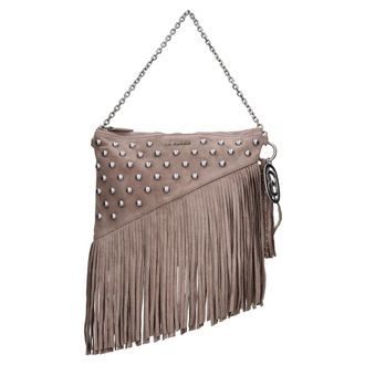 La Carrie Sac &agrave; main en daim clout&eacute; - Femme - Sacs - Beige - Taille: ONE Size
