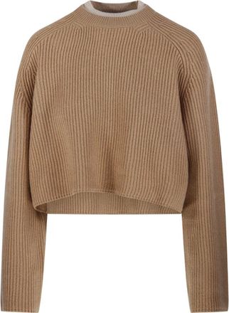 Max Mara Femme, Pulls, Brun, Taille: 38 FR Funale Double Neck Sweater