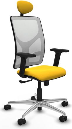 Piqueras y Crespo Moderner B&uuml;rostuhl mit 2D-Armlehnen, h&ouml;henverstellbarer Lendenwirbelst&uuml;tze und festem Kopfteil, ausgestattet mit Sincro 3 Positionen und Schneideschau