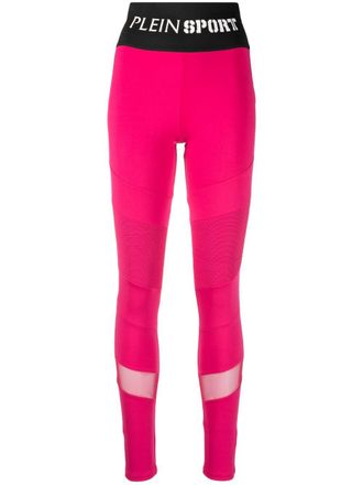 Plein Sport High-Waist-Leggings mit Logo - Rosa