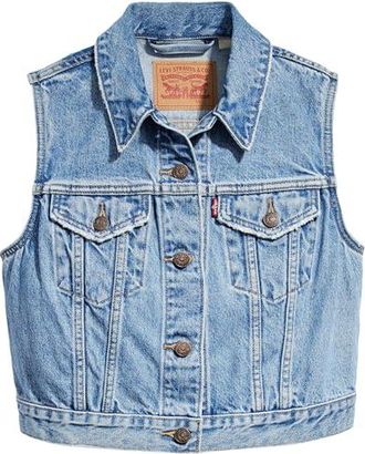 Levi's Denim XS Vest with Waistband Truckers Unlined, Old Notes, L Femme