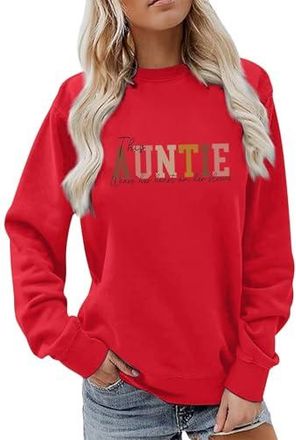 Generic Sweats pour femmes UK Sweatshirt imprim&eacute; graphique surdimensionn&eacute; haut col rond manches longues automne hiver d&eacute;contract&eacute; confortable automne mode con