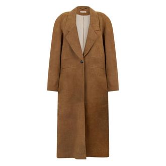The Mannei Langer Ledermantel - - Coats - Damen - Braun - S