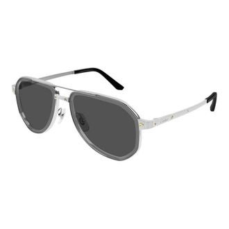 Cartier Santos Pilot Sonnenbrille - - Accessories - Herren - Grau - 60 MM