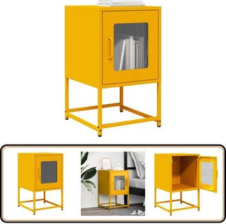 vidaXL Nachttisch Senfgelb 36x39x60,5 cm Kaltgewalzter Stahl - Vidaxl