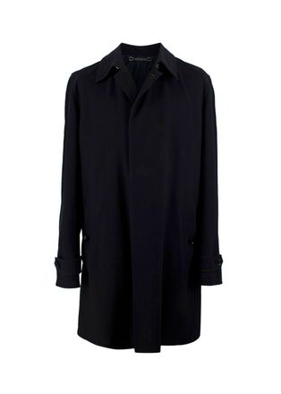 Ermenegildo Zegna Navy Longline Wool Coat Size L