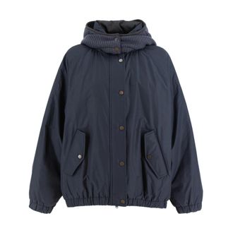 Brunello Cucinelli Wasserabweisende Daunenjacke - - Jackets - Damen - Blau - M