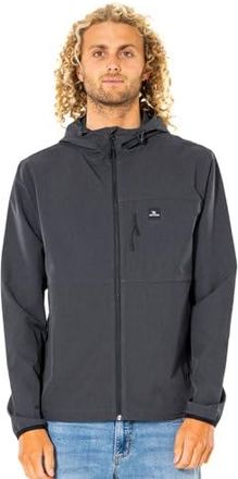 Rip Curl Elite Anti Series Hooded Wind Breaker, Water Repellent Jacket Veste, Noir, XL Homme