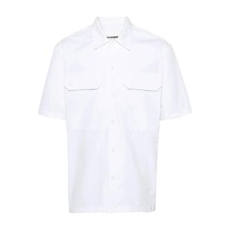 Jil Sander Homme, Chemises, Blanc, Taille: 2XL Short Sleeve Shirt