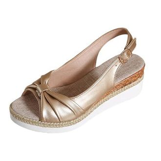 Generico Sandales &eacute;l&eacute;gantes pour femme, tongs pour femme, &eacute;l&eacute;gantes, orthop&eacute;diques, femmes, sandales d&eacute;t&eacute; confortables, esclave femme, or, 38 EU