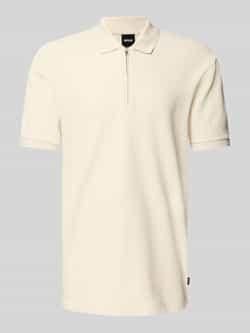 HUGO BOSS Regular Fit Poloshirt mit Rei&szlig;verschluss Modell Paras