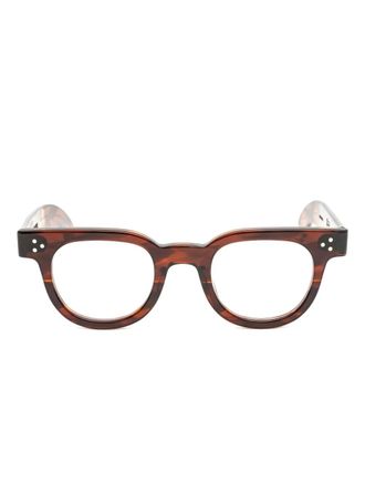 JULIUS TART OPTICAL lunettes de vue à monture ronde - Marron