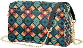 Mnsruu Sacs à bandoulière pour femme, sac à main en cuir à motif mandala indien vert