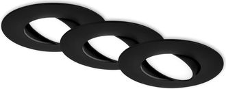 Briloner 3er Set LED Einbaustrahler 230V, LED Strahler Badezimmer IP65, Deckenstrahler stufenlos dimmbar, Spots, Deckenspots, Badezimmerlampe, Schwarz, 90x45 m