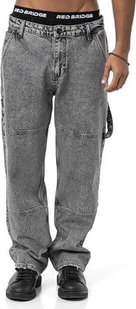 Red Bridge Redbridge Jean au design cargo tendance - Coupe large - Baggy, gris, 32W / 32L