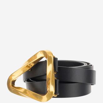 Bottega Veneta Womens Belt Grasp Black Leather Calfskin