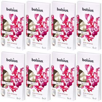 Bolsius Bolsius Aromatic Wax Melts 8 x 6er Pack (48 St&uuml;ck) Duft Schmelzbl&uuml;ten Wachs (Pure Romance: Rose & Amber (05))
