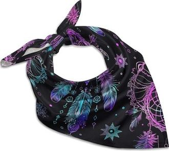 Generic Écharpe carrée colorée en soie légère pour cheveux respirante pour homme et femme, multicolore, 60x60cm