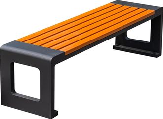 Generic Wetterfeste Gartenb&auml;nke 2 Sitzer Stabile Stuhlbeine aus Doppellagigem Stahl Terrassenbank Sitzfl&auml;che aus Holz-Kunststoff Balkonbank f&uuml;r Wohnungsbalkon