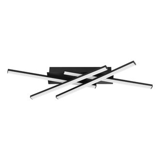 Eglo LED Deckenleuchte Vascella, stabf&ouml;rmige Deckenlampe f&uuml;r K&uuml;che und B&uuml;ro, K&uuml;chenlampe aus Metall und Kunststoff in Schwarz-Wei&szlig;, Lampe Decke neutralwei&szlig;