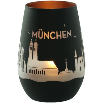 Goodtimes Windlicht München Skyline (Schwarz & Bronze)