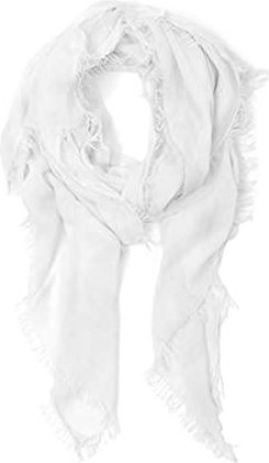 JOPHY & CO. Écharpe pour Femmes Homme Elégant et léger Etole rectangulaire douce en fibre deucalyptus Couleurs unies ou fantaisie (Blanc)