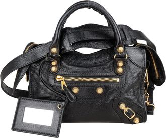 Balenciaga Crossbody Bags - Balenciaga Black Leather Mini City Handbag - Gr. unisize - in Schwarz - f&uuml;r Damen
