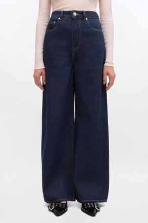 Ganni Jeans foncé Izey Bleu marine Coton Biologique - Taille 25W/33L - Pour Femme