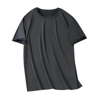 Generic T-shirt &agrave; col rond pour homme - Pull l&eacute;ger uni classique intelligent polyvalent d&eacute;contract&eacute; confortable respirant &agrave; manches courtes pour entra&icirc;nement 